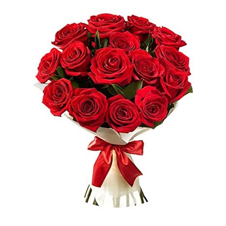 Simple 15 | Shop/Buy Red Rose Bouquet | JuneFlowers.com