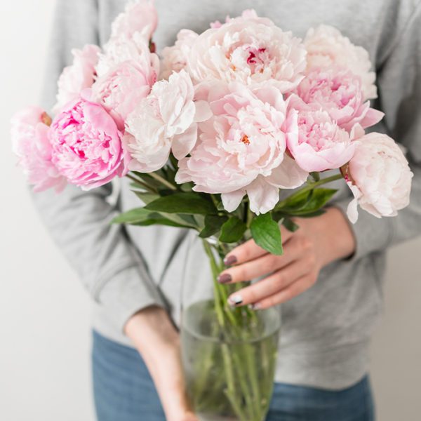 Peonies in Vase Flower shop Florist near Me Order Now at June Flowers